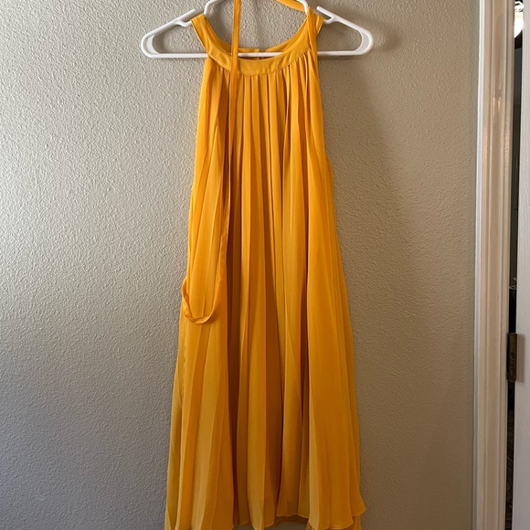 New York & Company | Dresses | Ny And Co Bright Yellow Pleated Swing ...